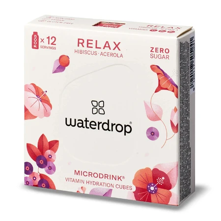 Waterdrop Microdrink Relax, витаминный увлажняющий батончик, гибискус и ...